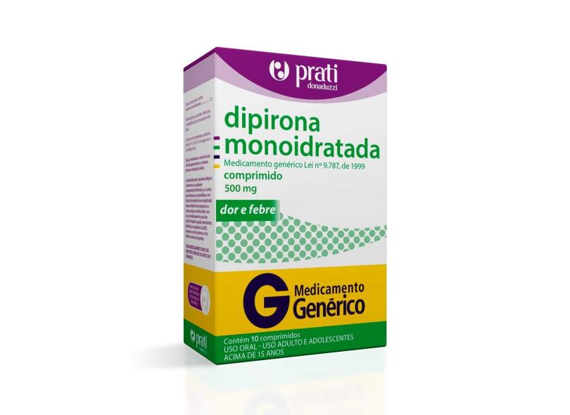 Dipirona Monoidratada 500mg Prati Donaduzzi 10 Comprimidos em Promoção ...