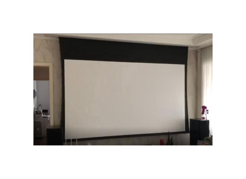 Tela de Projeção 100 Polegadas 16:9 Tensionada Matte White Elétrica ...