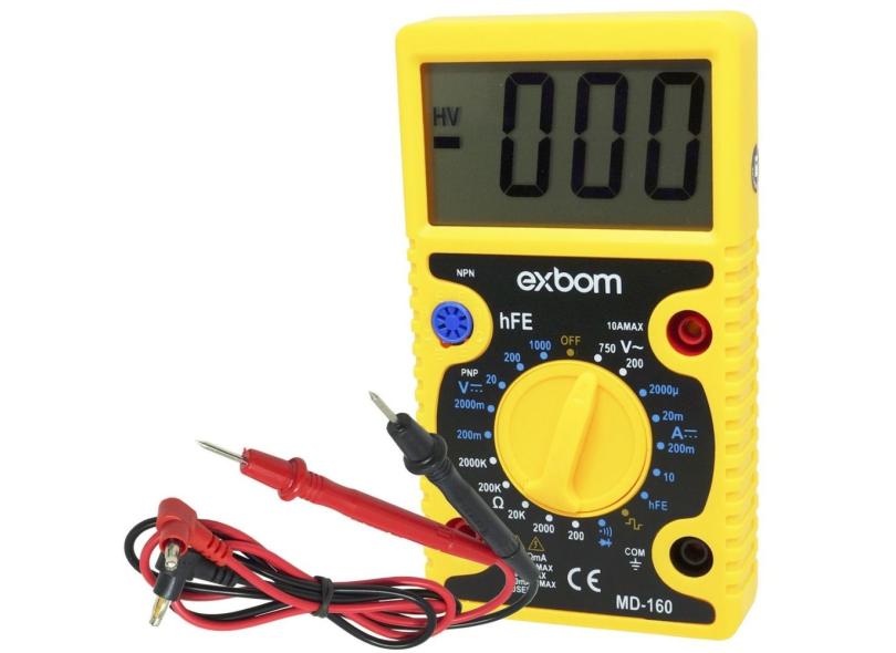 Multímetro Digital Profissional Portátil com Cabo Multi Teste Display ...