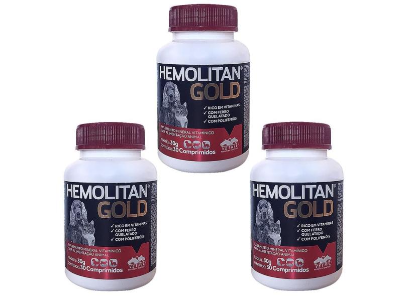 Combo 3Un Suplemento Vitamínico Hemolitan Gold 30 Capsulas com o Melhor ...