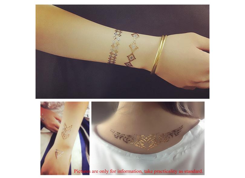 TTW524-03 Colar da forma do tatuagem temporária Choker Pulseira Henna ...