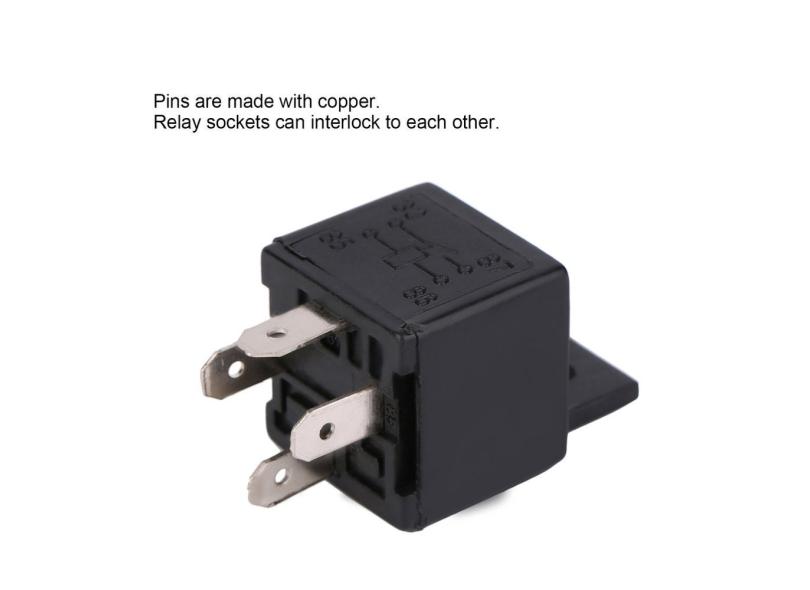 Auto Relay Universal 4 Pin dc 12V 30A Build-in fusível soquete do relé ...