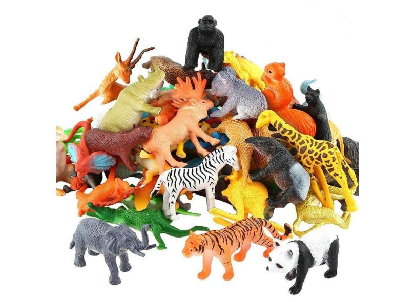 3cm 53pcs/set Mini Animal World Zoo Model Figure Action Toy Set Cartoon ...