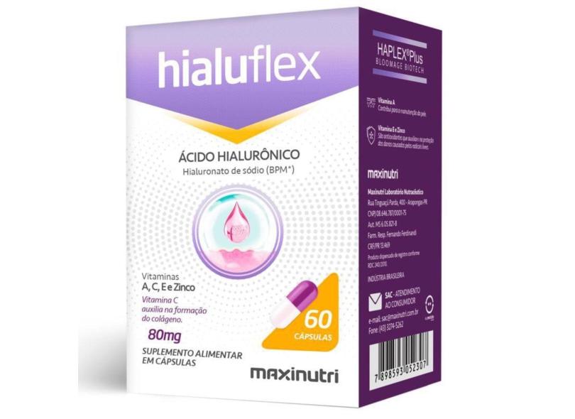 Hialuflex Ácido Hialurônico BPM 80mg 60 cápsulas - MaxiNutri com o ...