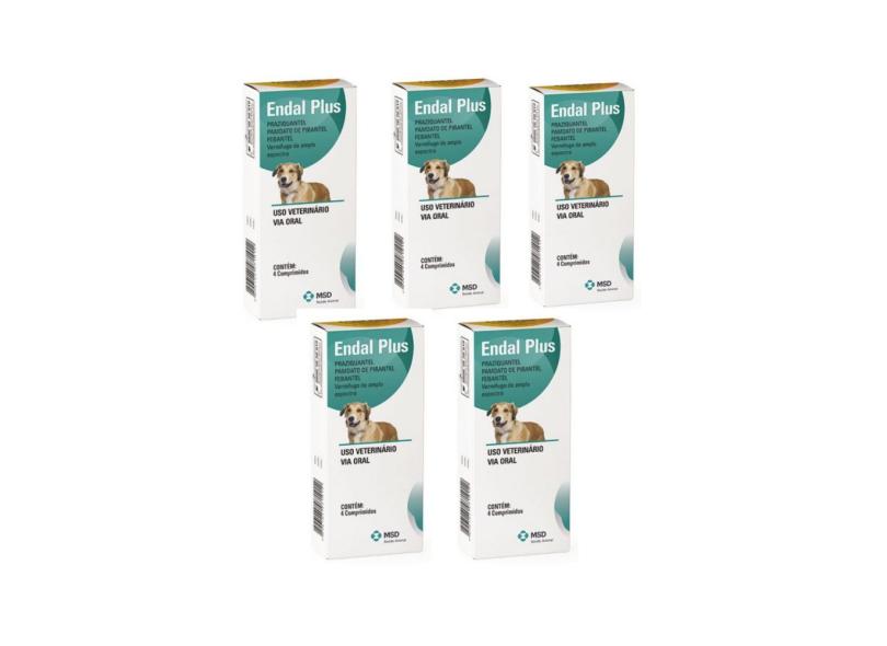 5 Endal Plus 4 comprimidos Cães 10kg Vermifugo com o Melhor Preço é no Zoom
