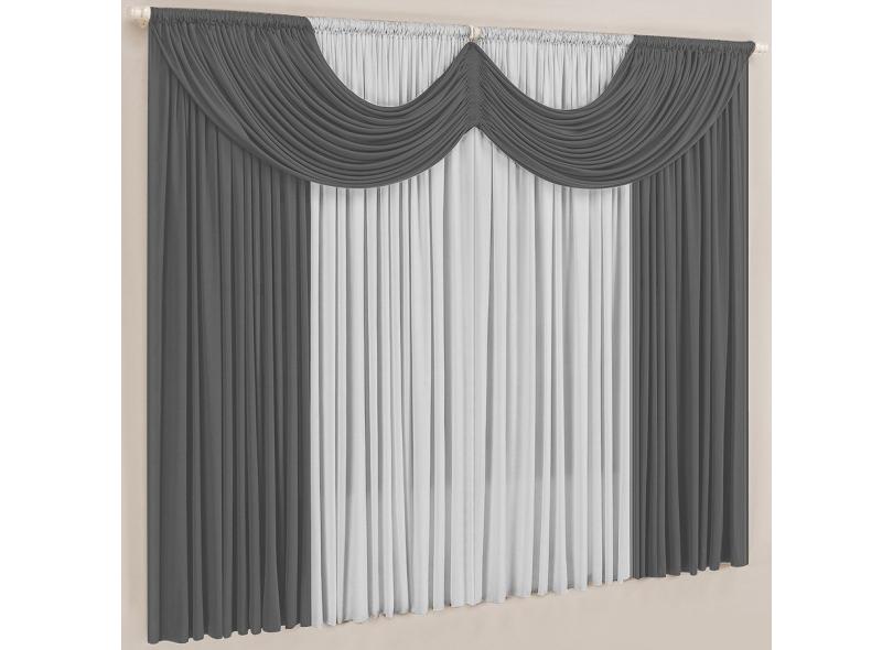 Cortina Paris para Sala ou Quarto 2,00 x 1,70 Varão Simples e Flobelle ...