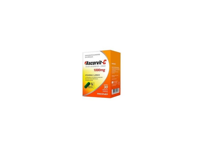 Ascorvit C 1000Mg Vitamina C E Zinco 30 Cáps Maxinutri com o Melhor ...