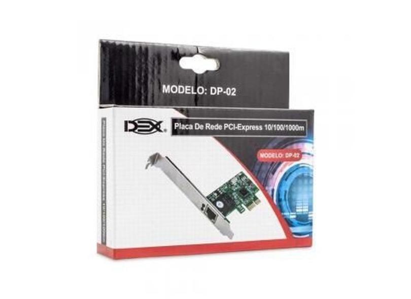 PLACA REDE PCIe 10/100/1000 CHIPS REALTEK RTL8111C DP-02 DEX com o ...
