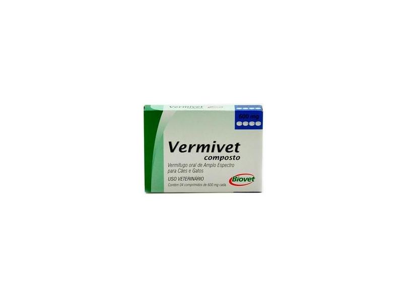 Vermífugo Vermivet Composto 600mg 4 Comprimidos com o Melhor Preço é no ...