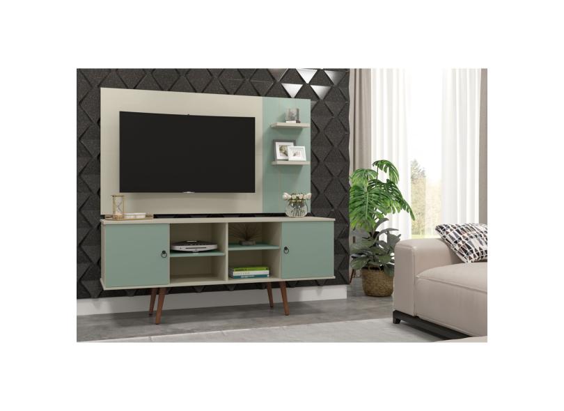 Rack Estrela com Painel Itália Off White/ Verde Bellagio - Patrimar ...