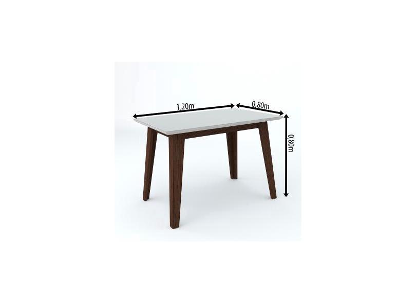 Mesa de Jantar 1,20x80 Jade Castanho com Vidro Off White - New Ceval ...