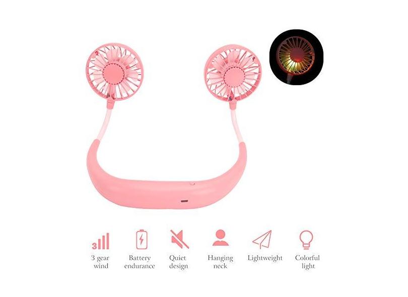 Mewmewcat Ventilador Portátil Mão Livre Pequeno Pessoal Mini Ventilador