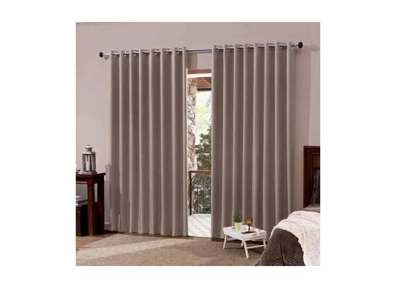 Cortina Blackout Liso 5 Metros X2,80M Bloqueia 100% Avelã com o Melhor ...