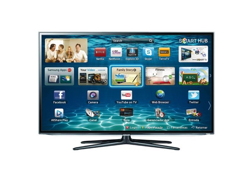 Smart TV TV LED 46" Samsung Série 6 Full HD UN46ES6100 3 HDMI com o ...