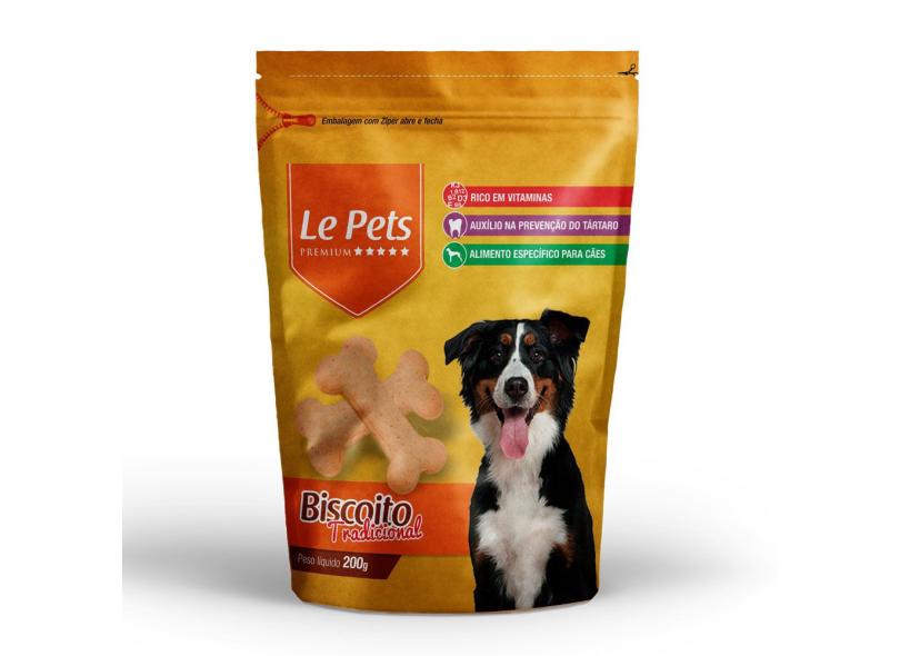 Biscoito Le Pets Tradicional para Cães Adultos 200g com o Melhor Preço ...