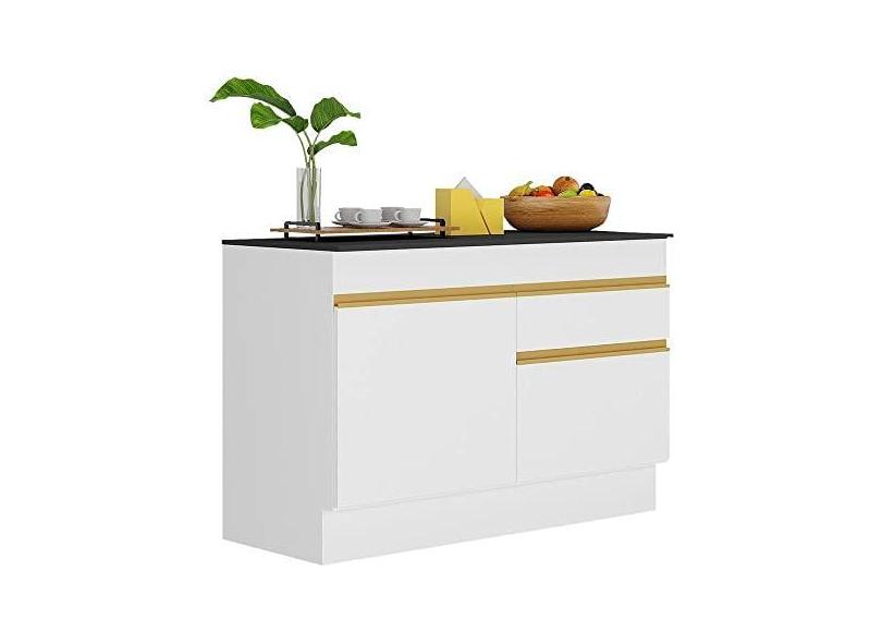 Balcão Cozinha 120cm com Rodapé 2 Portas 1 Gaveta Veneza Multimóveis ...