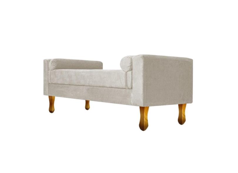 Recamier Félix Queen Size 160cm Suede Bege com o Melhor Preço é no Zoom