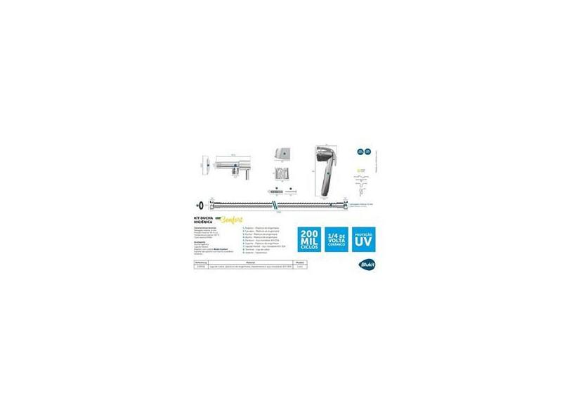 Kit Ducha Higiênica C/ Registro Blukit Confort 220931 Blukit com o ...