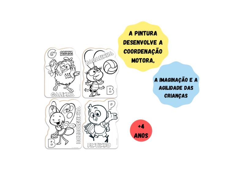 Kit Quadros De Pintura Infantil Galinha Pintadinha Com Cavalete em ...