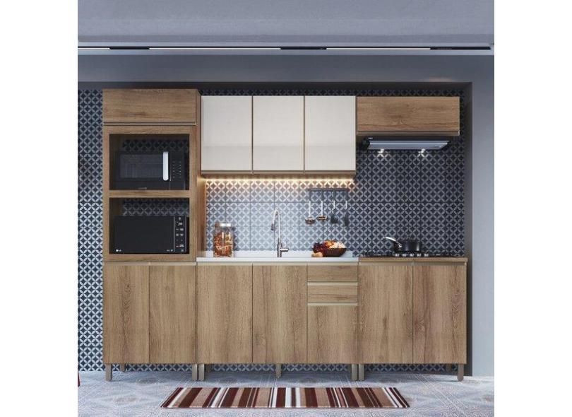 Cozinha Modulada Completa 5 Pe as 12 Portas 2 Gavetas Montrea com o ...
