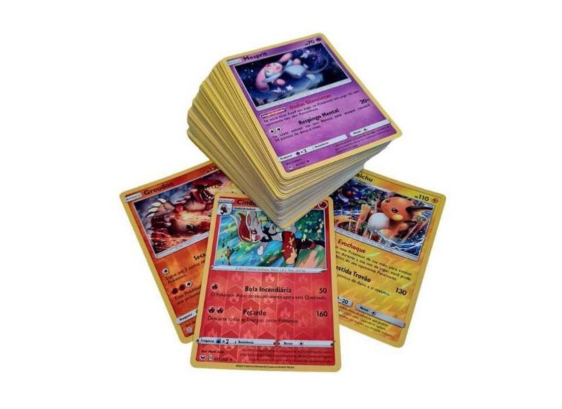 Lote De 100 Cartas Pokémon 1 Ultra Rara Copag Com O Melhor Preço é