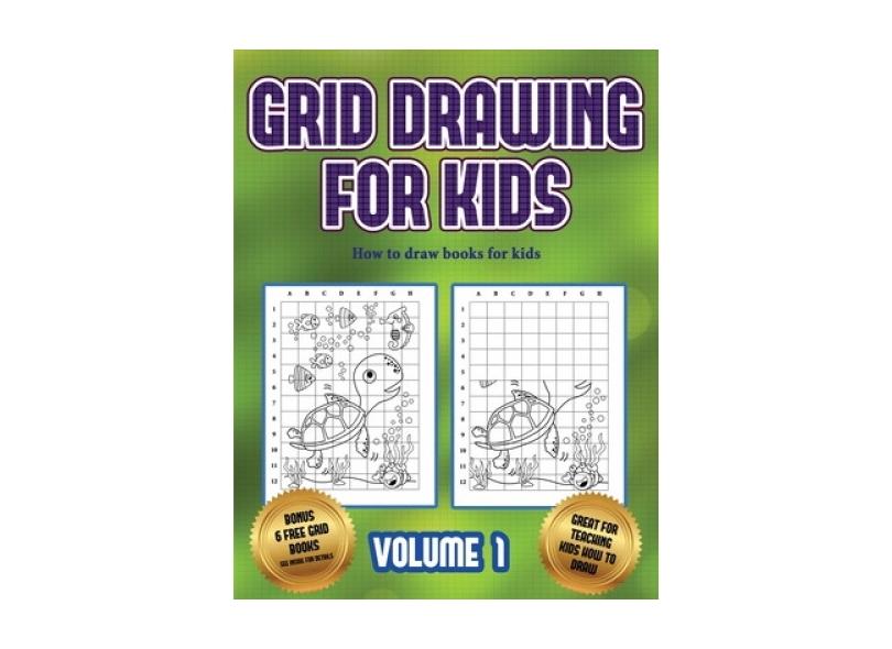 How to draw books for kids (Grid drawing for kids - Volume 1) em ...