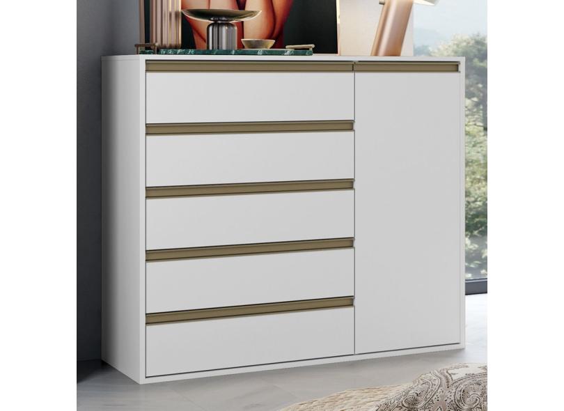 Cômoda 1 Porta 5 Gavetas 100% MDF 513013 - Belmax com o Melhor Preço é ...