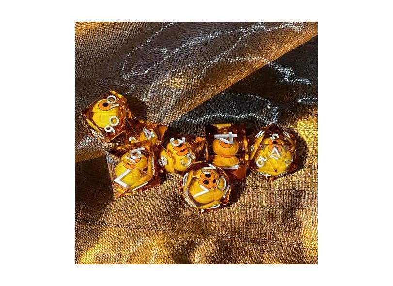 DND Dice Set Floating Pupil Dragon Eye Resin Sharp Edge Dice 7 Piec ...