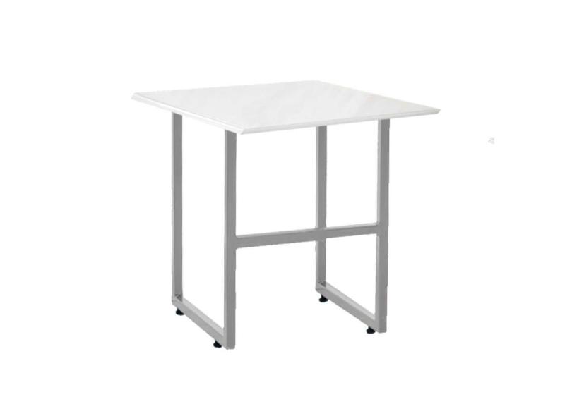 Mesa de Centro Industrial Will Sala Escritório Ferro Prata Tampo MDF ...