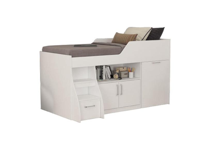 Cama Multifuncional Solteiro 100% Mdf 2 Portas 1 Gaveta Nicho ...