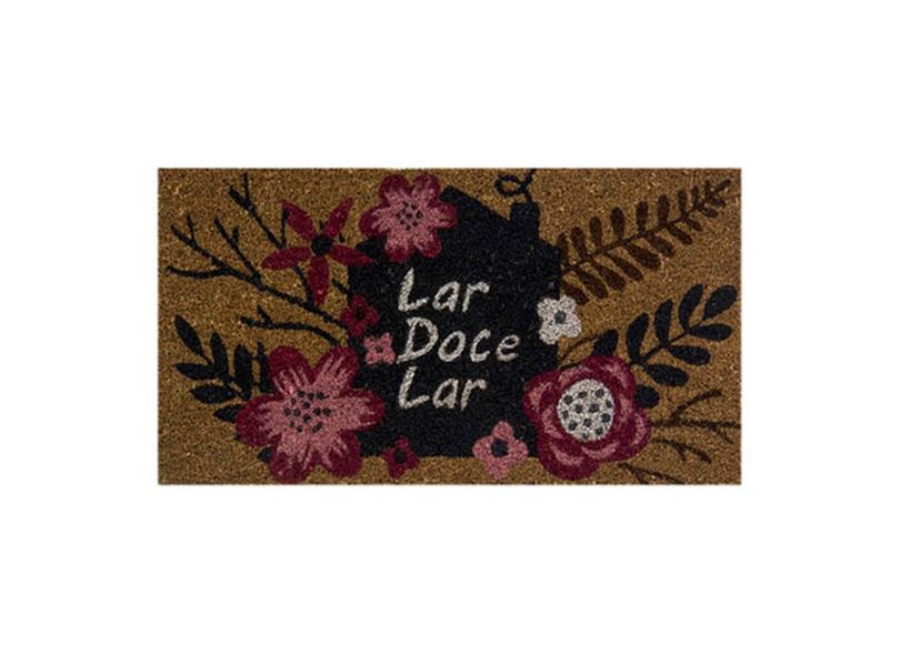 Capacho Fibra De Coco Botanico Retangular 60x33cm Floral com o Melhor ...