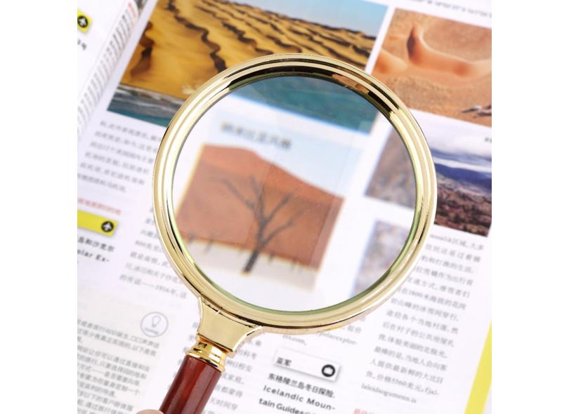 Lupa de lupa clássica de 90 mm portátil de 10x com lupa para leitura em ...