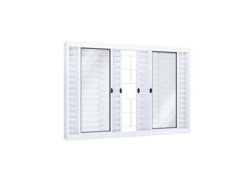 Janela Veneziana De Aço 100 X 120 X 12 Cm 6 Folhas Grade Quadrada Riob ...