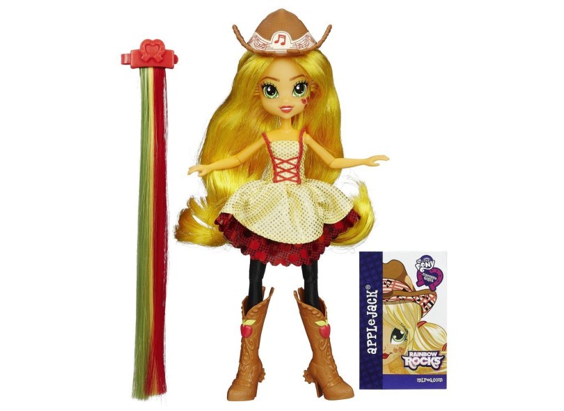Boneca My Little Pony Equestria Girls Rainbow Rocks Applejack Penteados de Arrasar Hasbro com o ...