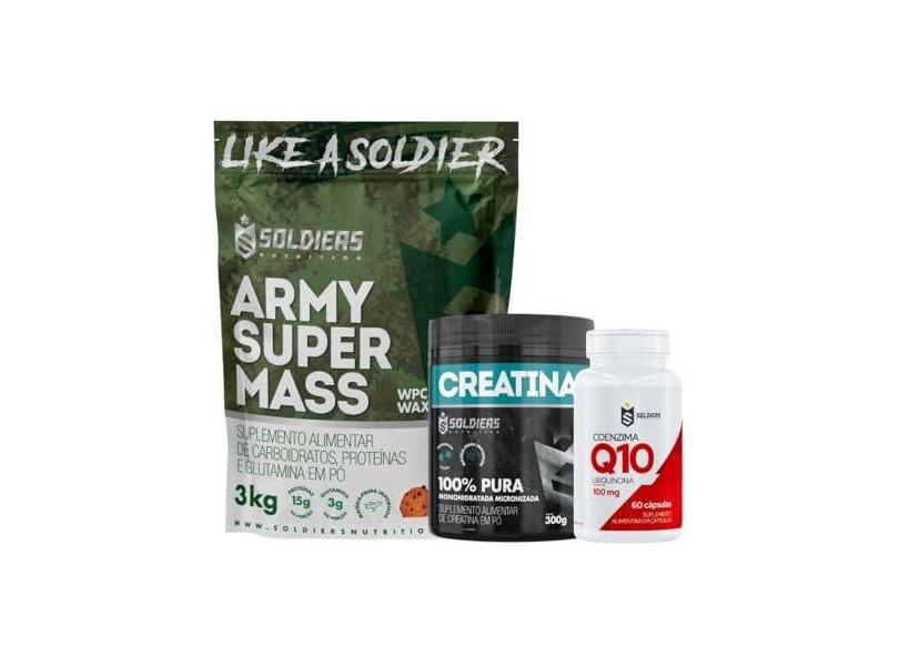 Soldiers Nutrition, Kit: Hipercalórico Army Super Mass - 3Kg + Creatina ...