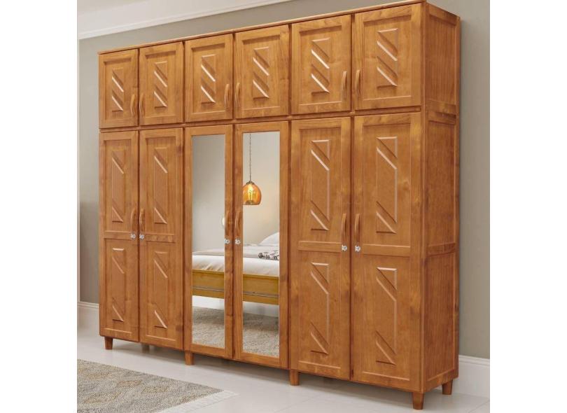 Guarda Roupa Casal 12 Portas 3 Gavetas Mel com o Melhor Preço é no Zoom