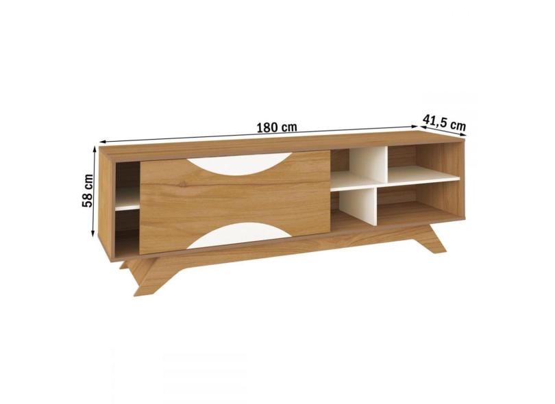 Rack Para Tv Até 60 Polegadas 1 Porta Coral Freijo/Off White - Artely ...