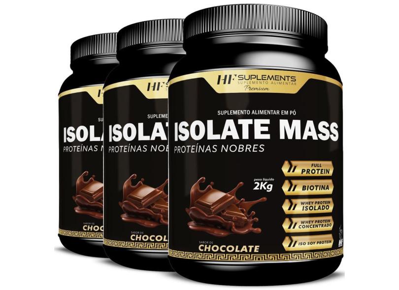 3X isolate mass hipercalorico proteinas nobres 2KG chocolate com o ...