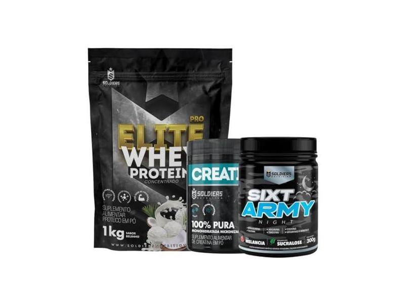 Soldiers Nutrition, Kit: Whey Protein Elite 1kg+Creatina Monohidratada ...