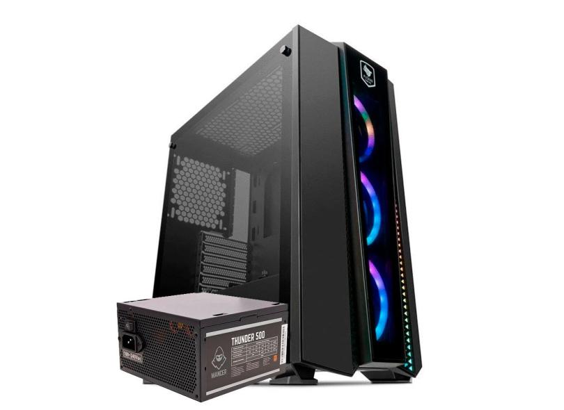Kit Gabinete Pichau Gaming Frillback X RGB + Fonte Mancer Thunder 500W ...