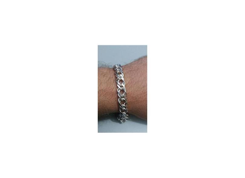 Pulseira Italiana Elo Duplo Em Prata 925 Maciça 9,3 Mm 25 Gr com o ...