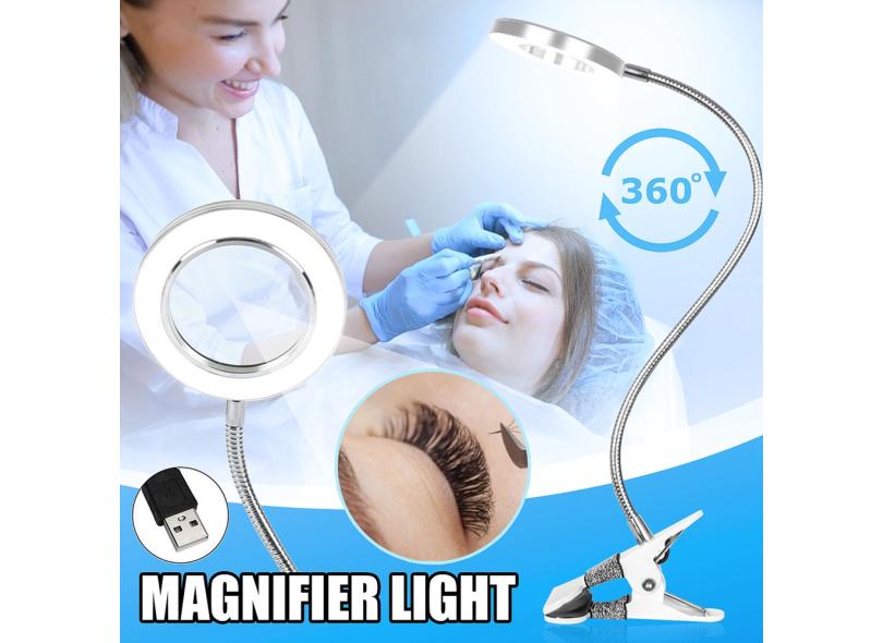 Profissional Lupa Mesa Flexível 8X USB LED Lupa Lupa Lâmpada Lupa ...