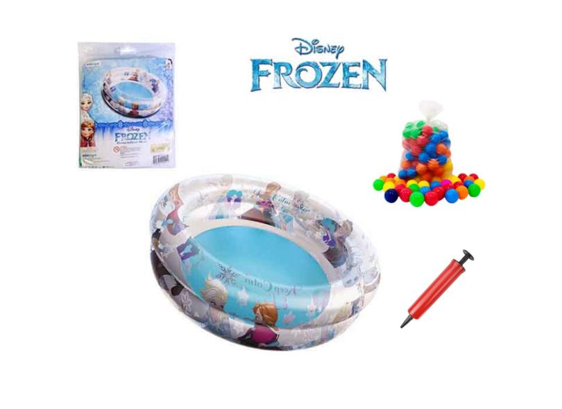 Piscina Infantil Inflável Com 50 Bolinhas e bomba Frozen 70 lts em ...