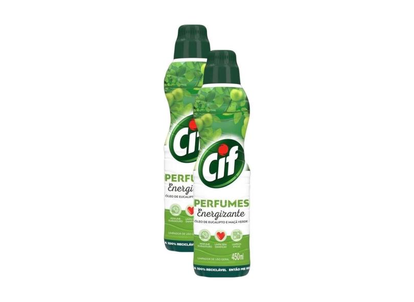 Kit 2 Limpadores Cif Uso Geral Energizante Perfumes 450ml com o Melhor ...