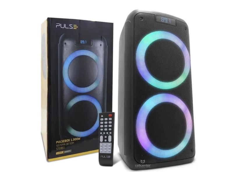 Caixa Amplificada Pulse Sp359 Pulsebox Led Usb/Sd/Bt/Aux 1000w com o ...