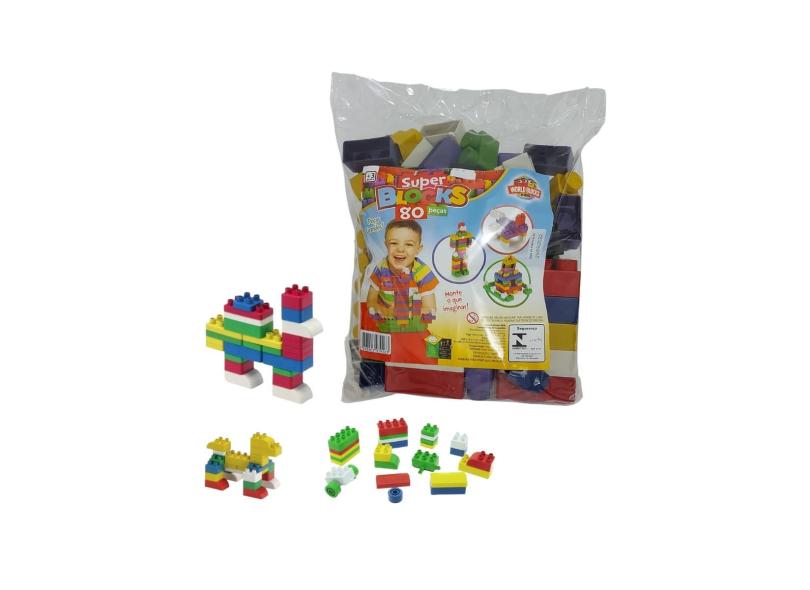Super Blocks Bolsa Com 80 Peças Grandes - World Blocks com o Melhor ...