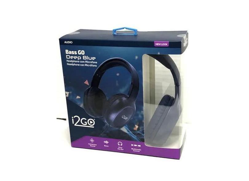Headphone Microfone Bass Go Deep Blue I2g0 Plus 1,2M Azul - I2go com o ...