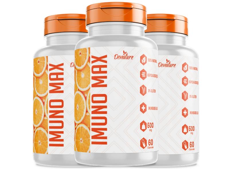 3 Frascos Imuno Max 500mg 100 Caps Ajuda na Imunidade em Promoção é no ...