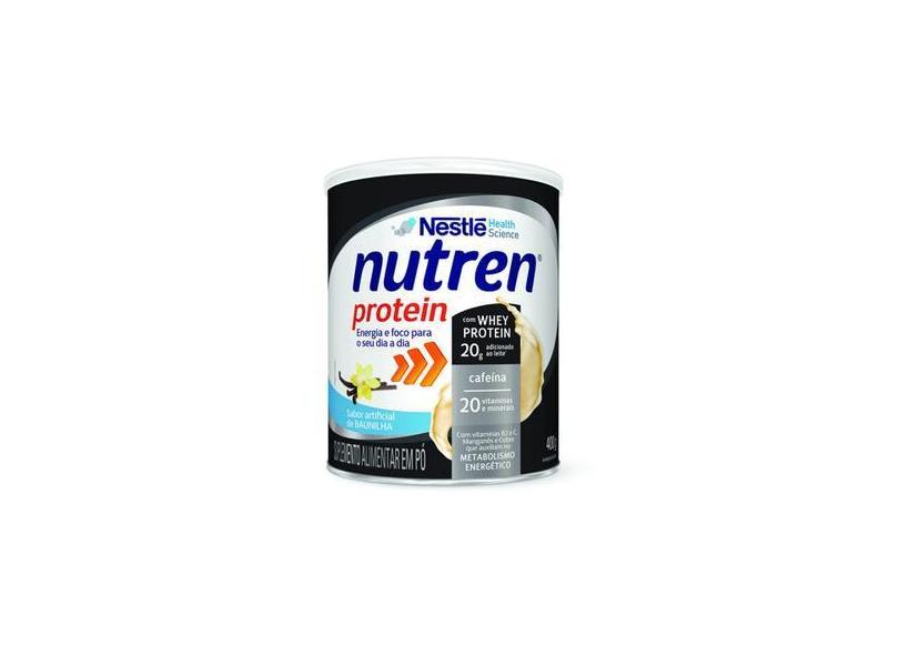 Nutren Protein Com Whey Protein Sabor Baunilha Com Cafeína 400G Nestlé ...