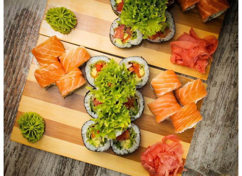 Papel De Parede Rodízio Japonês Sashimi 3D Al204 com o Melhor Preço é ...